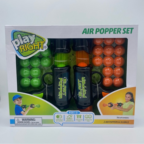 play Right | Toys | Play Right Air Popper Blaster Toy Gun Set Of 2 With ...